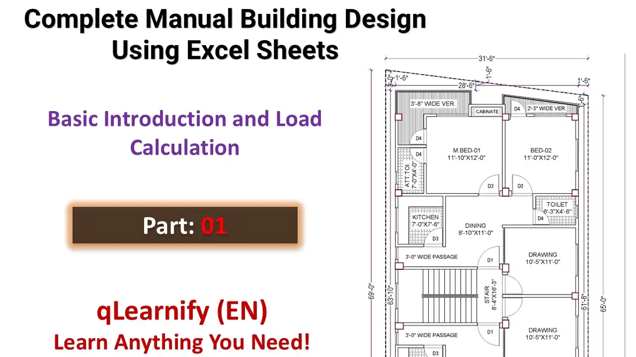 Complete Building Design Using Excel Sheet